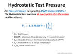 Test Pressure vs MAWP (ASME VIII) – AMARINE