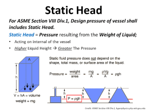 What is Static Head of vessel – AMARINE