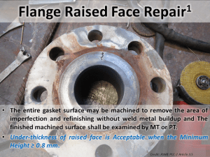 Guide to flange raised face repaired by machining. – AMARINE